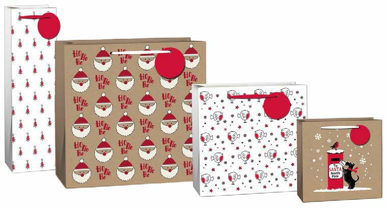 Eco-friendly sustainably sourced FSC™ HO HO HO Christmas Gift Bags ...